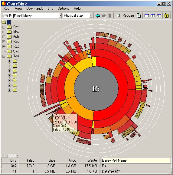 フォルダの使用量を可視化するソフトを独断と偏見でまとめてみた: Mobile Orz